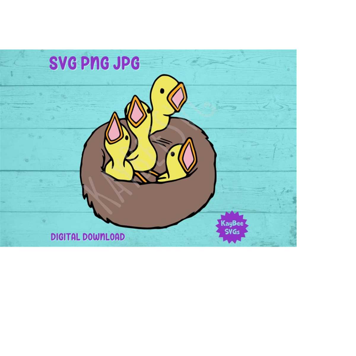 Baby Birds in Nest SVG PNG JPG Clipart Digital Cut File Down | Inspire ...