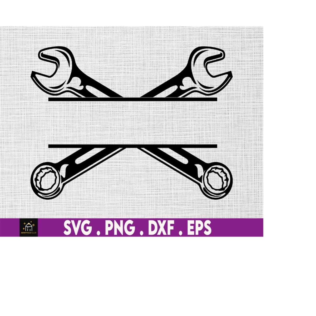 Crossed Wrenches svg, Split Monogram svg, Name Frame svg, In - Inspire ...