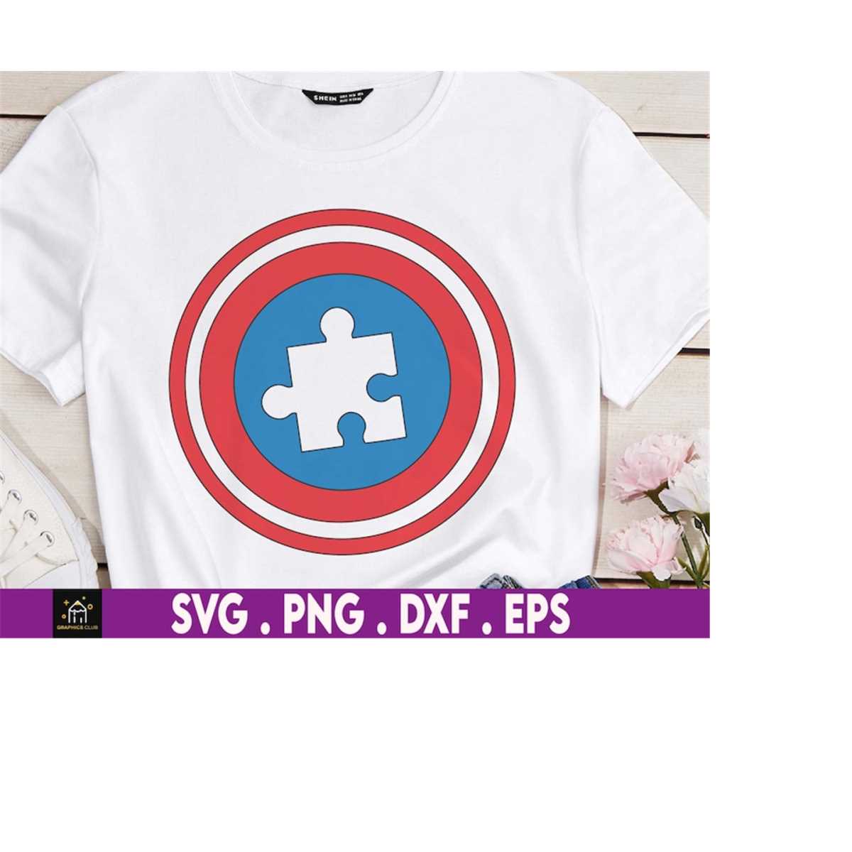 Captain Autism Superhero Svg, Puzzle Piece Svg, Autism Suppo - Inspire ...