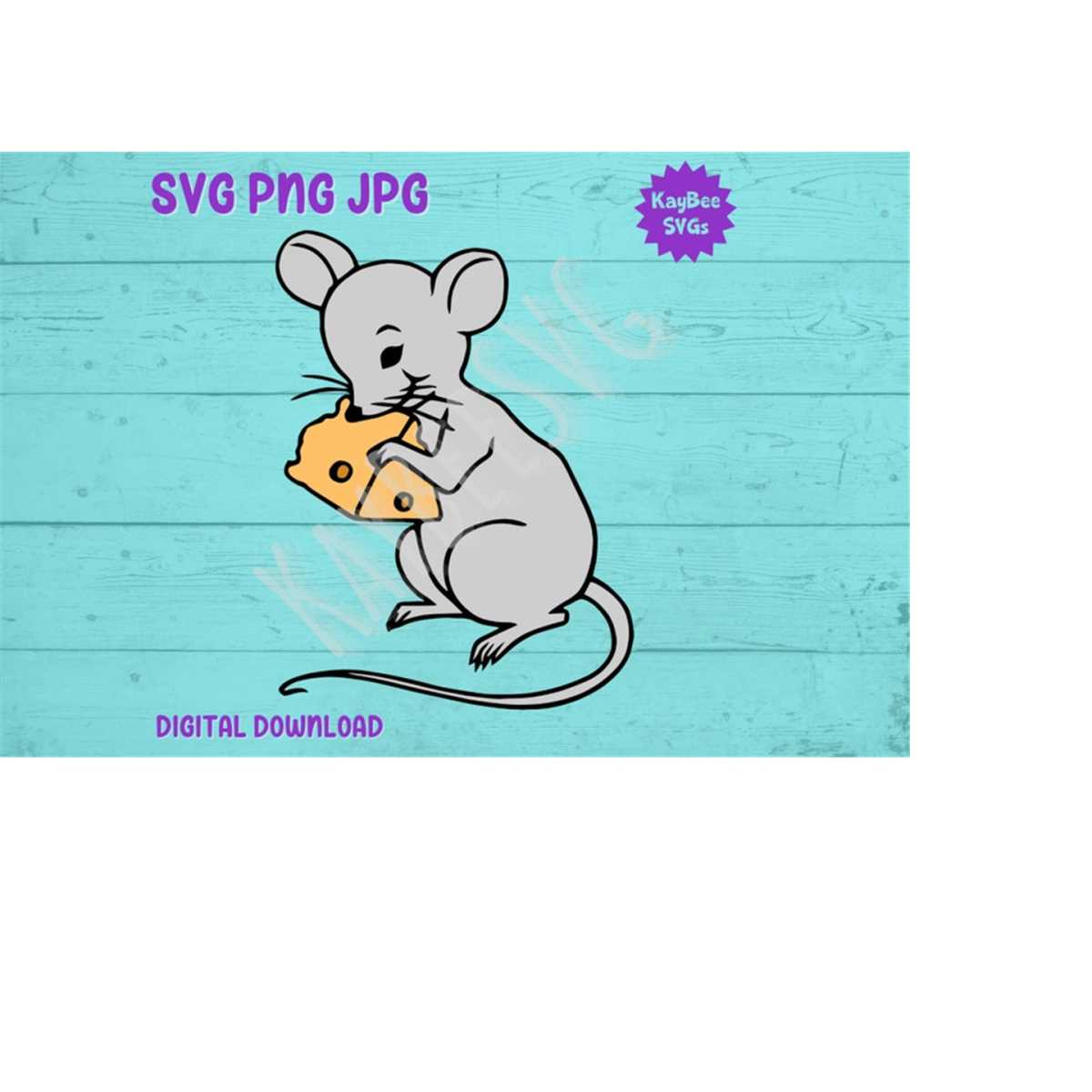 Mouse Eating Cheese SVG PNG JPG Clipart Digital Cut File Dow - Inspire ...