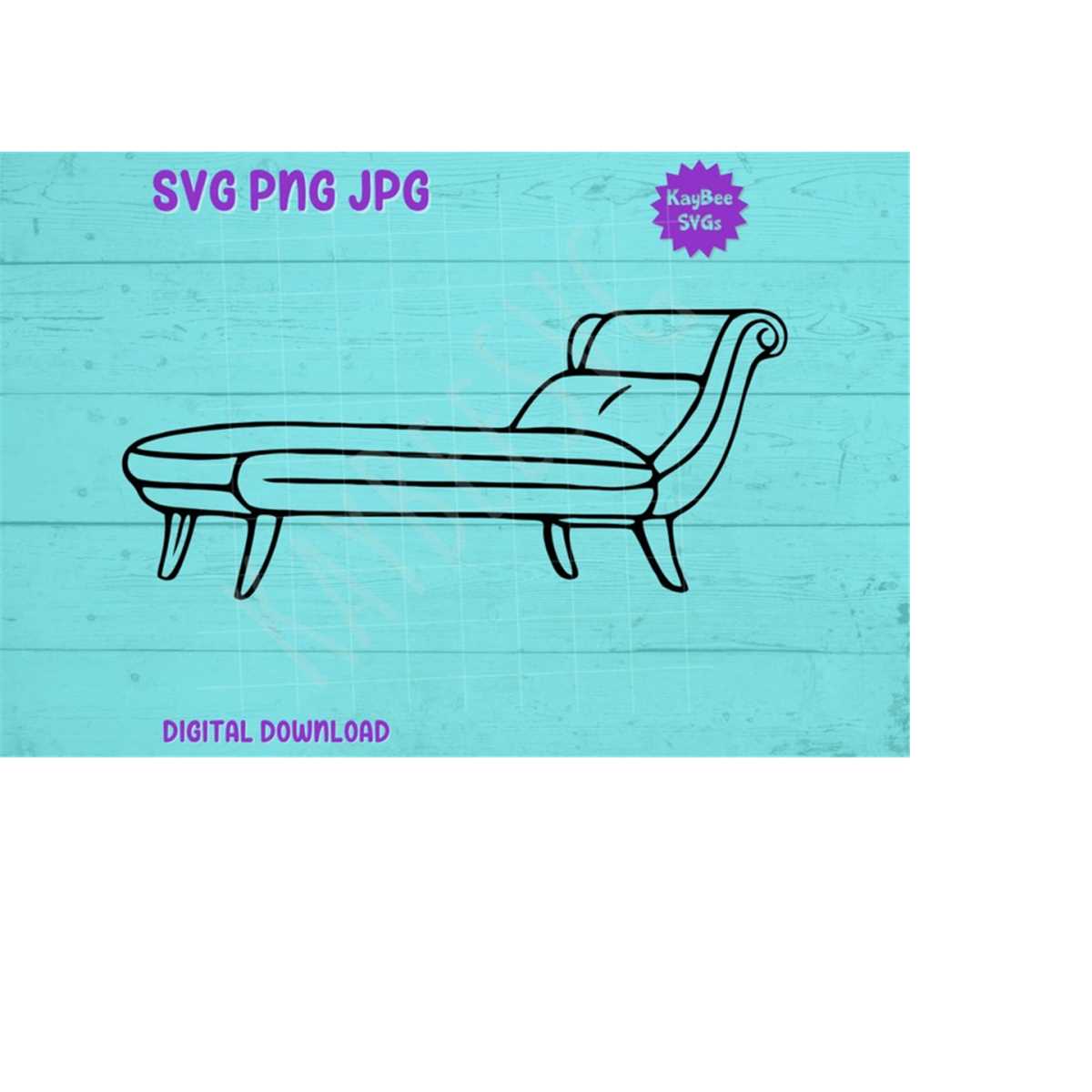 Chaise Lounge SVG PNG Jpg Clipart Digital Cut File Download - Inspire ...