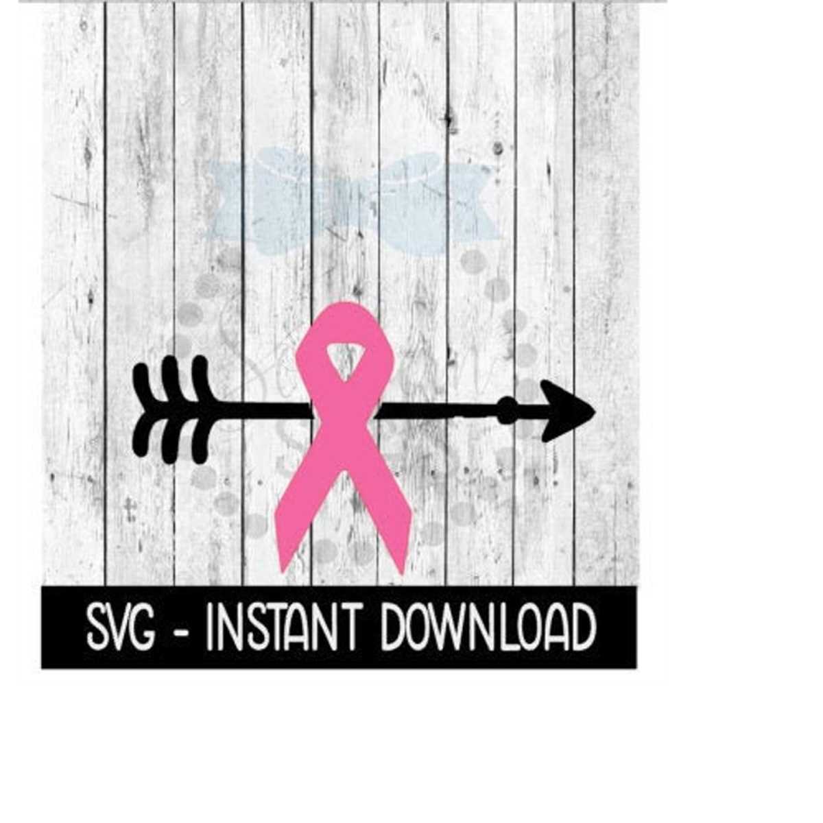 Cancer Ribbon With Arrow SVG, Breast Cancer Ribbon SVG, Wine | Inspire ...