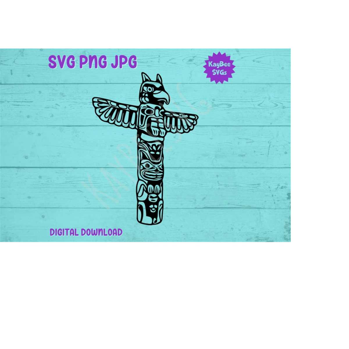 Totem Pole SVG PNG JPG Clipart Digital Cut File Download for - Inspire ...