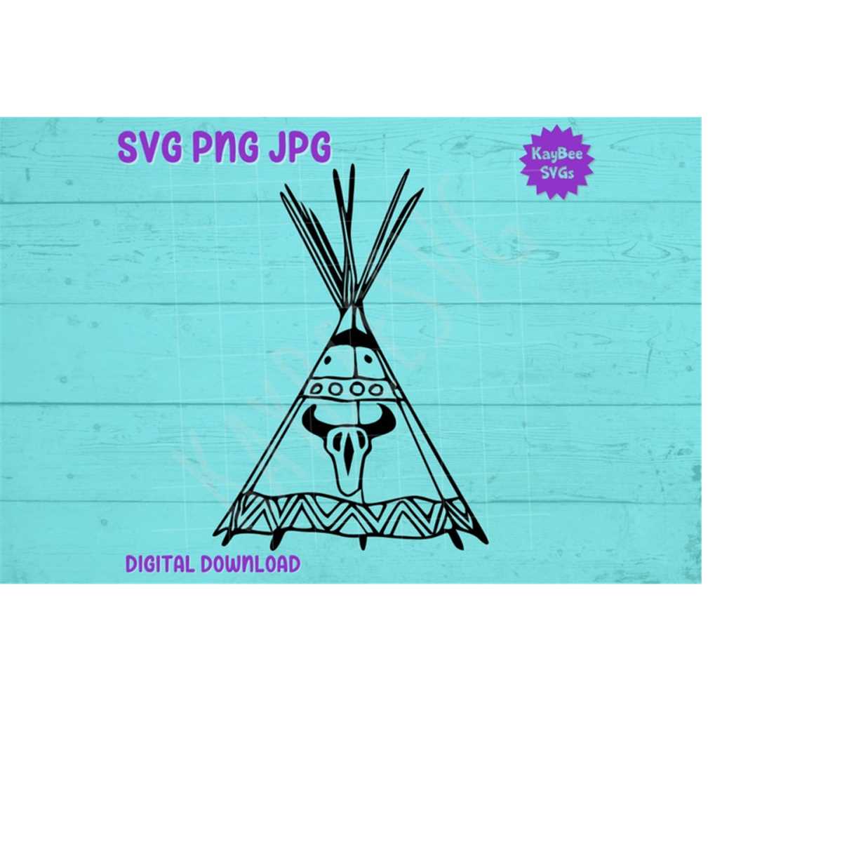 Native American Indian Teepee SVG PNG JPG Clipart Digital Cu - Inspire Uplift