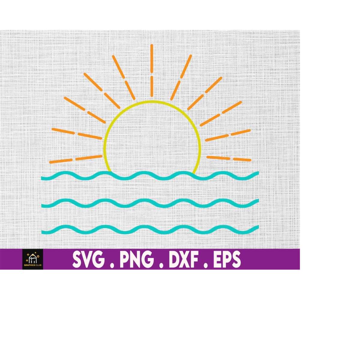 Sun svg, Sunrise svg, Sunset svg, Ocean svg, Lake svg, Water | Inspire ...