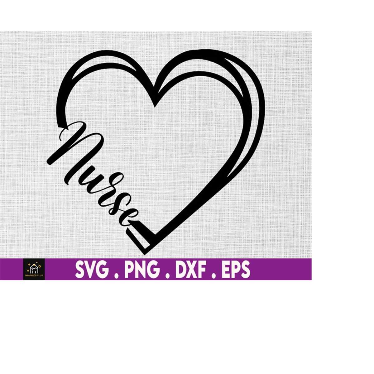 Nurse Heart SVG, Nurse Outline Heart, Nurse Love svg, Nurse - Inspire ...