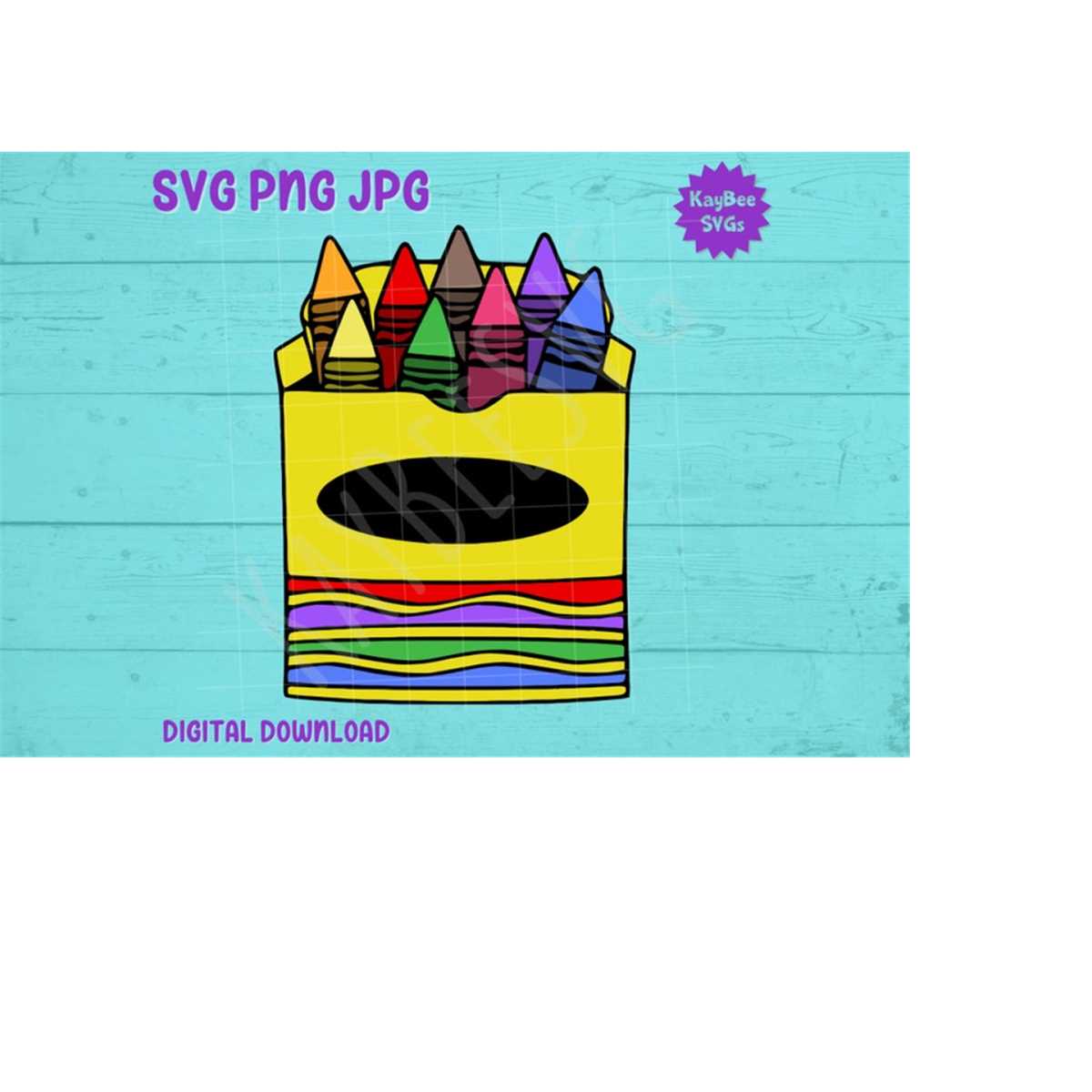 Crayon Box SVG PNG JPG Clipart Digital Cut File Download for | Inspire ...