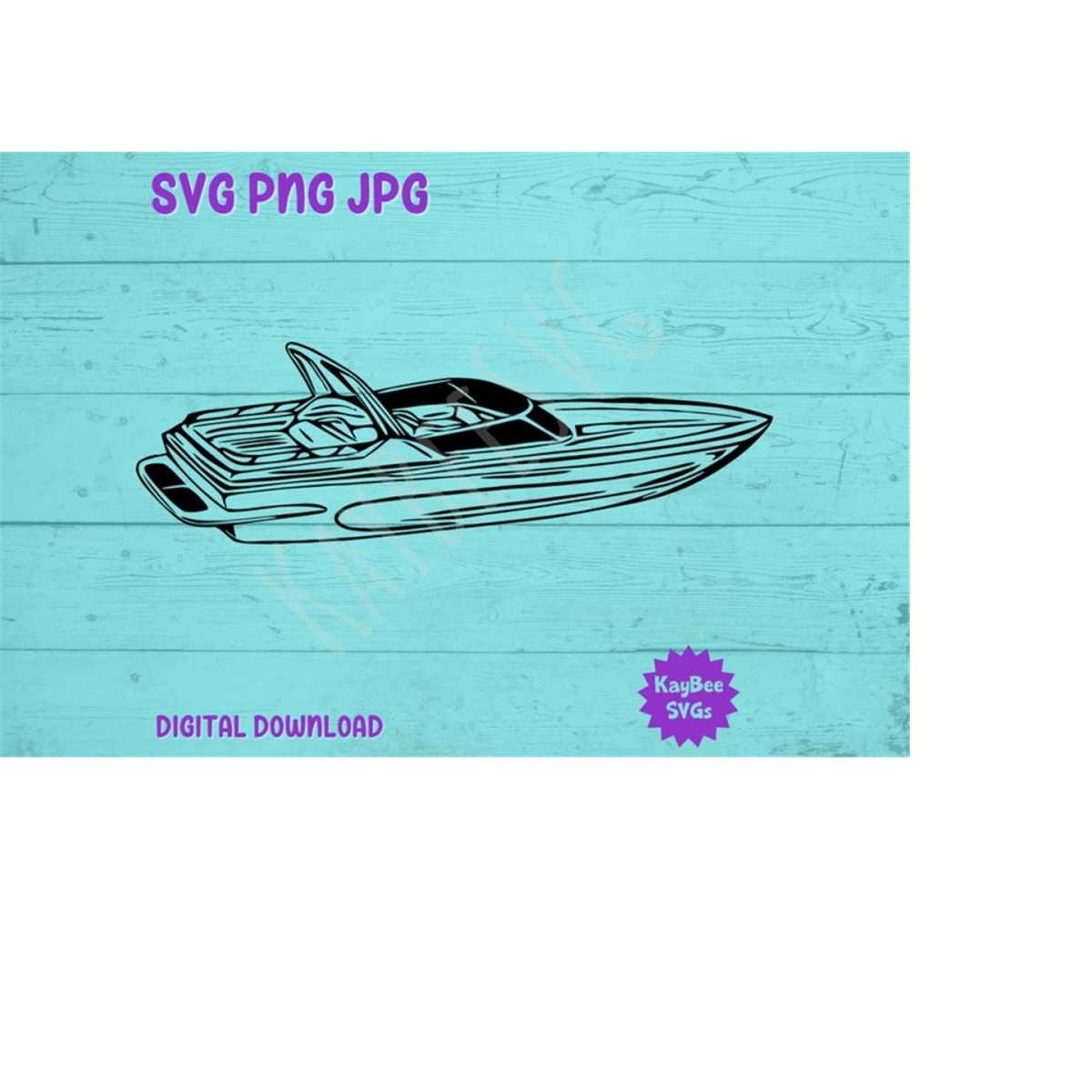 Speedboat SVG PNG JPG Clipart Digital Cut File Download for - Inspire ...