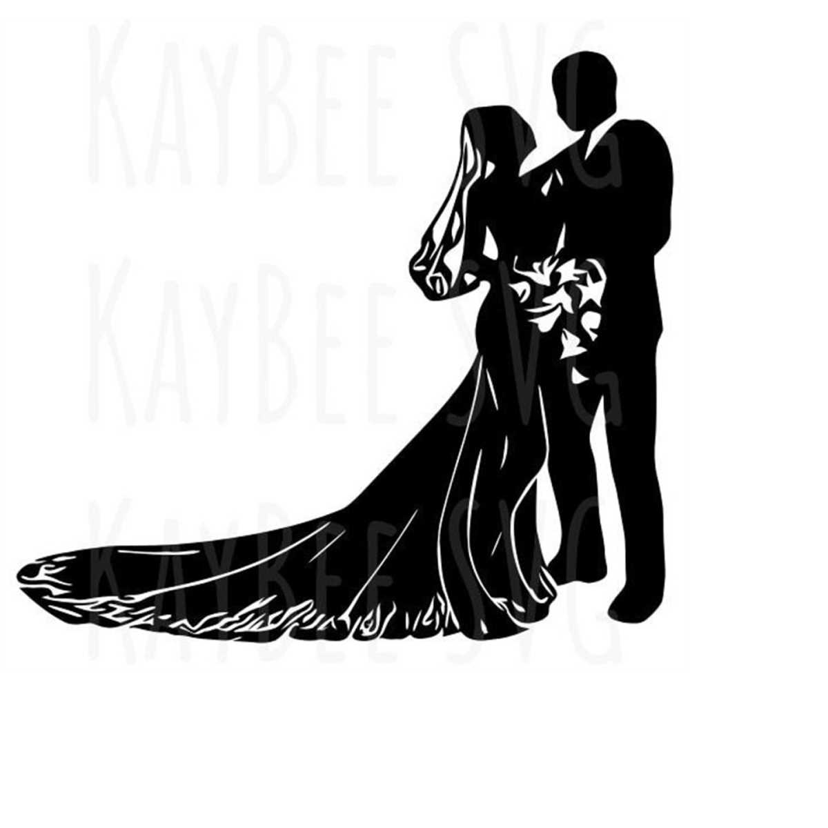 Wedding Bride and Groom Cake Topper SVG PNG JPG Clipart Digi - Inspire ...