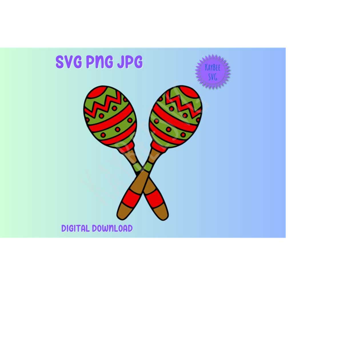 Maracas SVG PNG JPG Clipart Digital Vector Cut File Download - Inspire ...