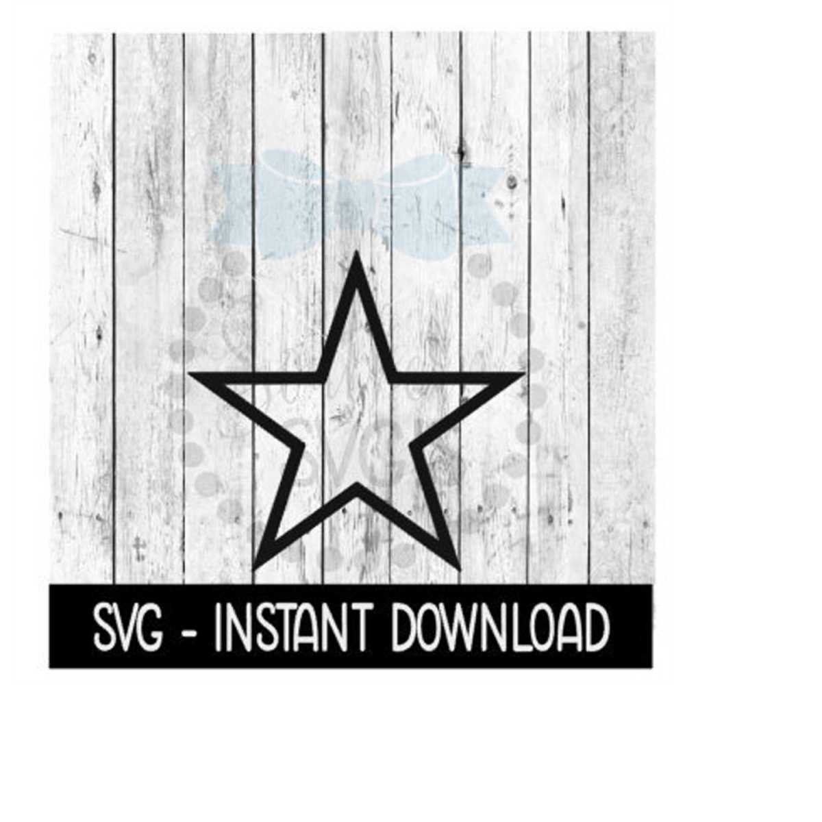 Open Star Silhouette SVG, SVG Files, Open Star Tee Shirt SVG - Inspire ...