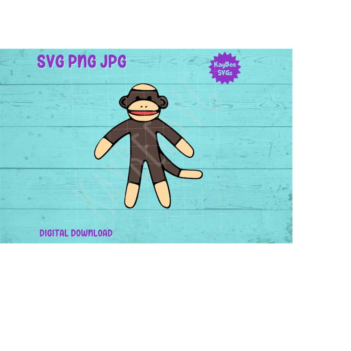 Monkey Toy Doll SVG PNG JPG Clipart Digital Cut File Downloa - Inspire ...