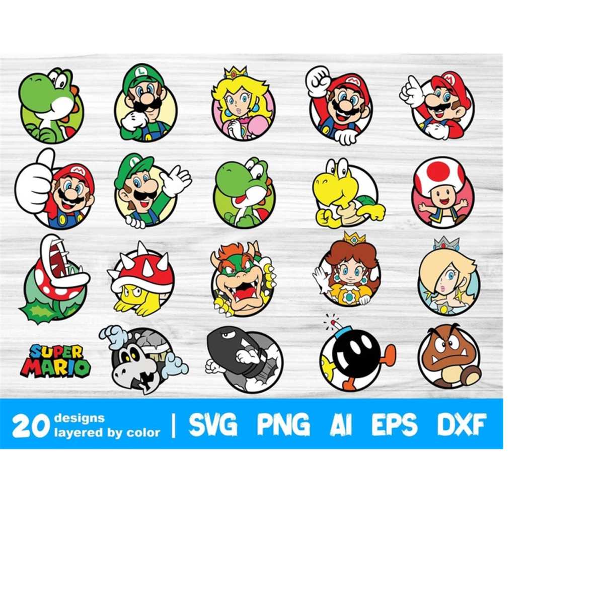 20 Designs Super Mario Bundle Png Files, Super Mario Bros Pn | Inspire ...