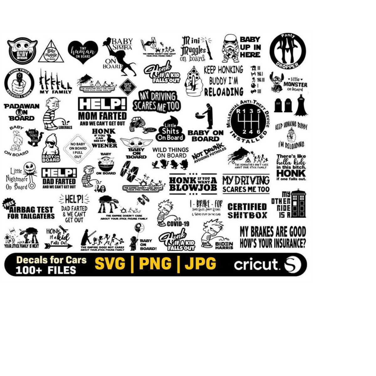 Car Decal Bundle Png Files, Car Sticker Svg, Car Window Deca | Inspire ...