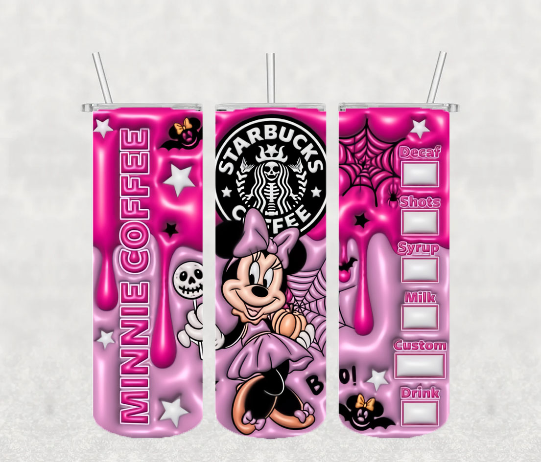 Minnie Mouse Coffee Png, 3D Tumbler Wrap, Straight Tumbler P | Inspire ...