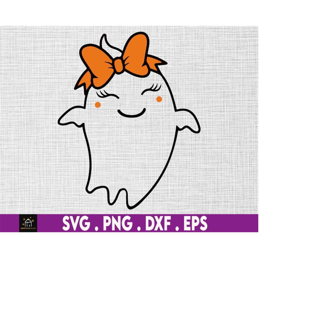 Ghost with Bow svg, Halloween svg, Bow svg, Ghost svg, Insta - Inspire ...