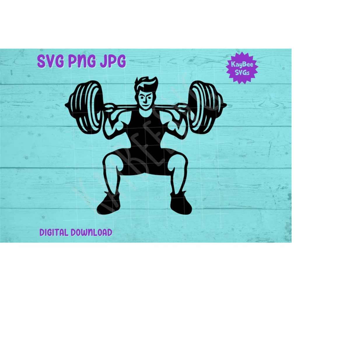 Weightlifter SVG PNG JPG Clipart Digital Cut File Download f - Inspire ...