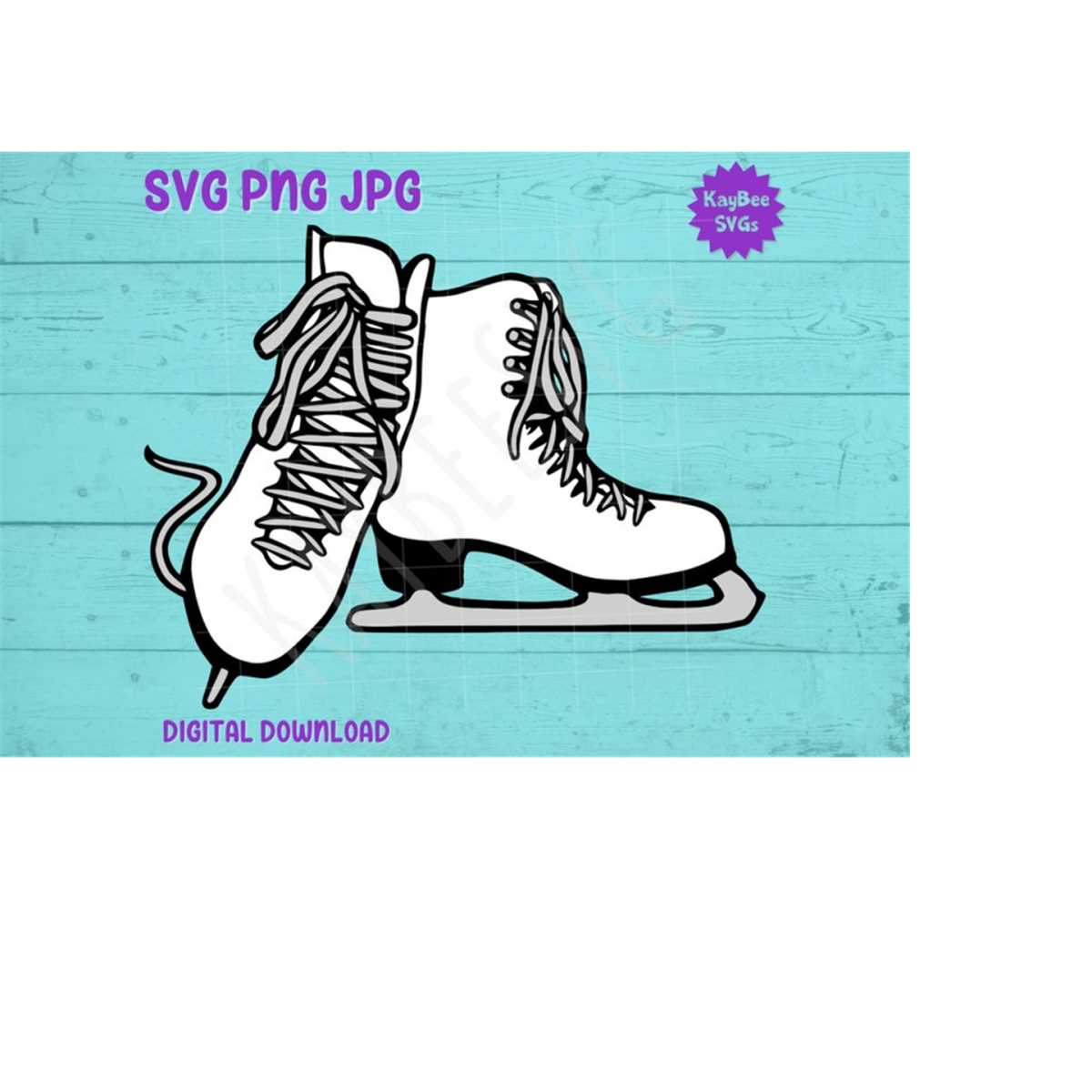 Ice Skates Ice Skating SVG PNG JPG Clipart Digital Cut File - Inspire ...