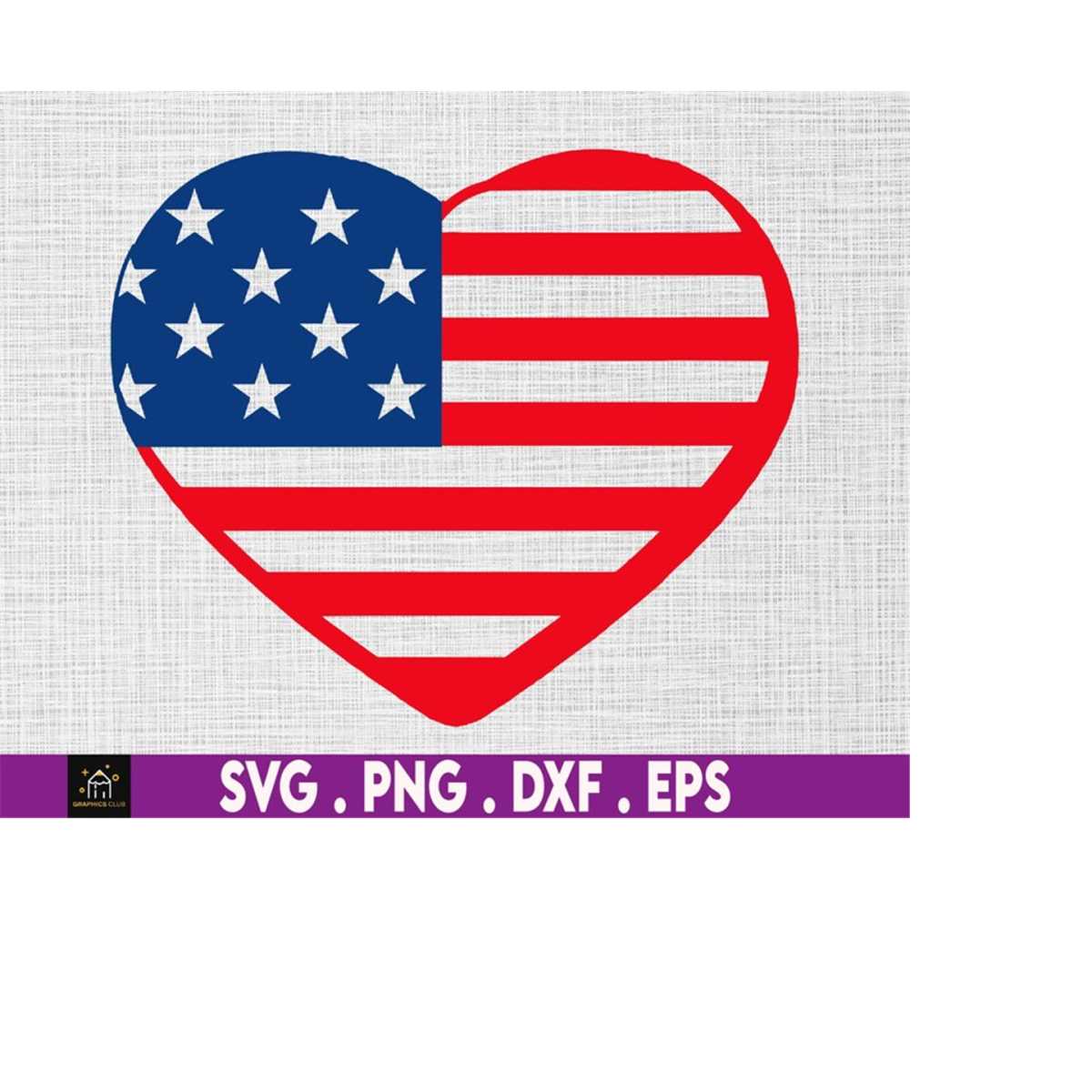 American Flag Heart svg, flag svg, USA flag heart svg Instan - Inspire ...
