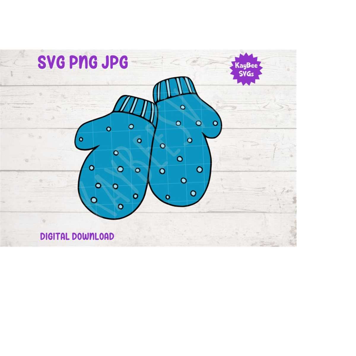 Winter Mittens SVG PNG JPG Clipart Digital Cut File Download - Inspire ...
