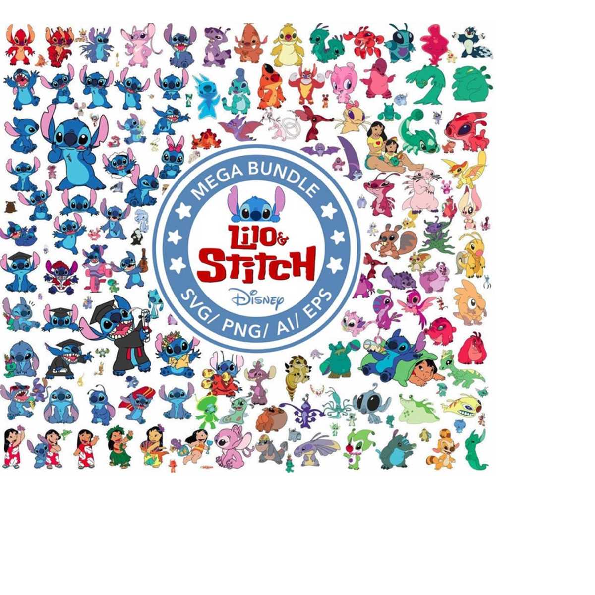 Stitch Mega Bundle Png Files, Stitch Lover Png, Stitch Lilo - Inspire ...