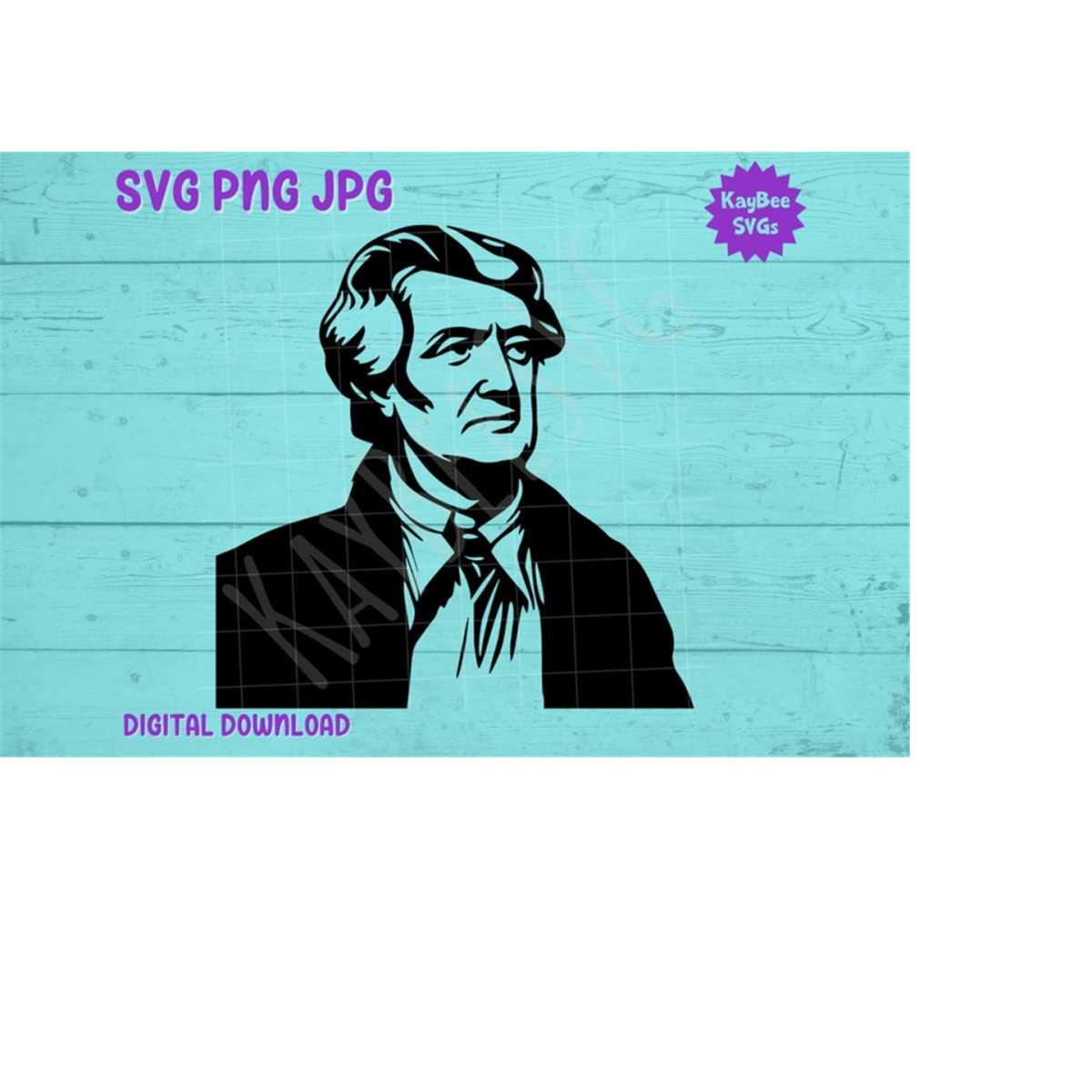 President Thomas Jefferson Portrait SVG PNG JPG Clipart Digi - Inspire ...