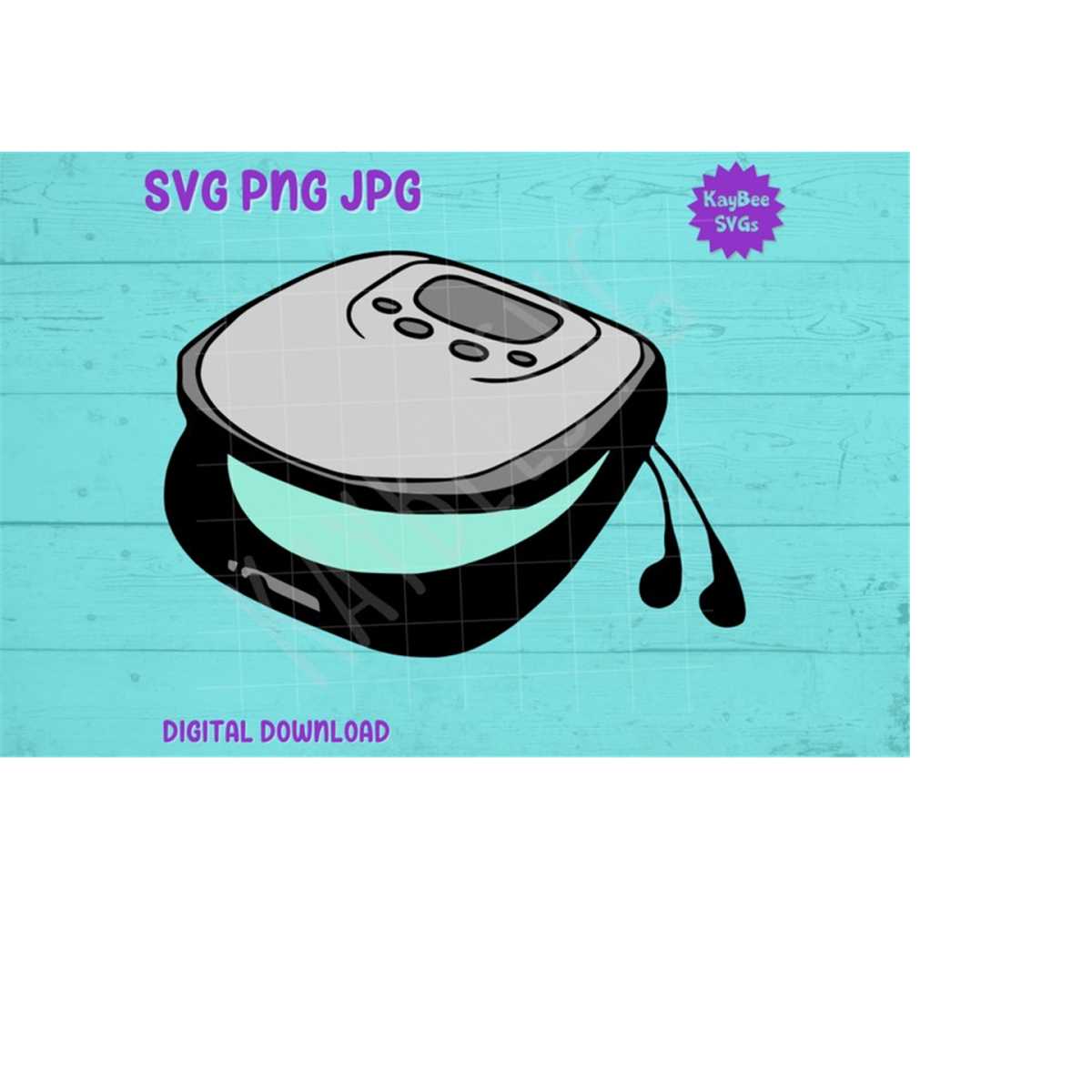 Portable CD Player SVG PNG Jpg Clipart Digital Cut File Down - Inspire ...
