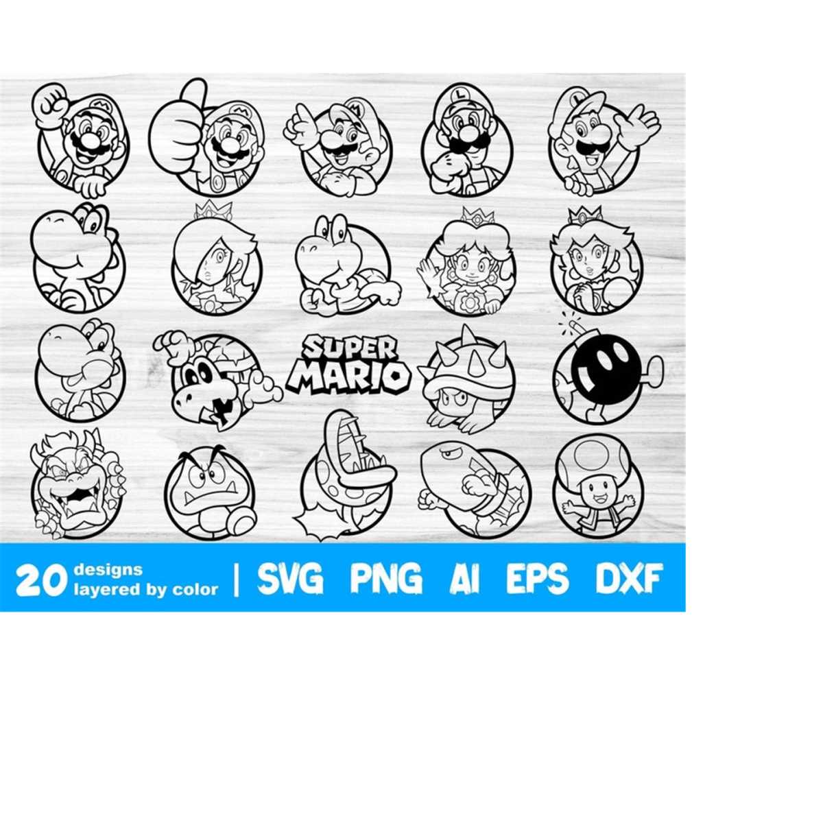 20 Designs Super Mario Bundle Png Files, Super Mario Bros Pn | Inspire ...