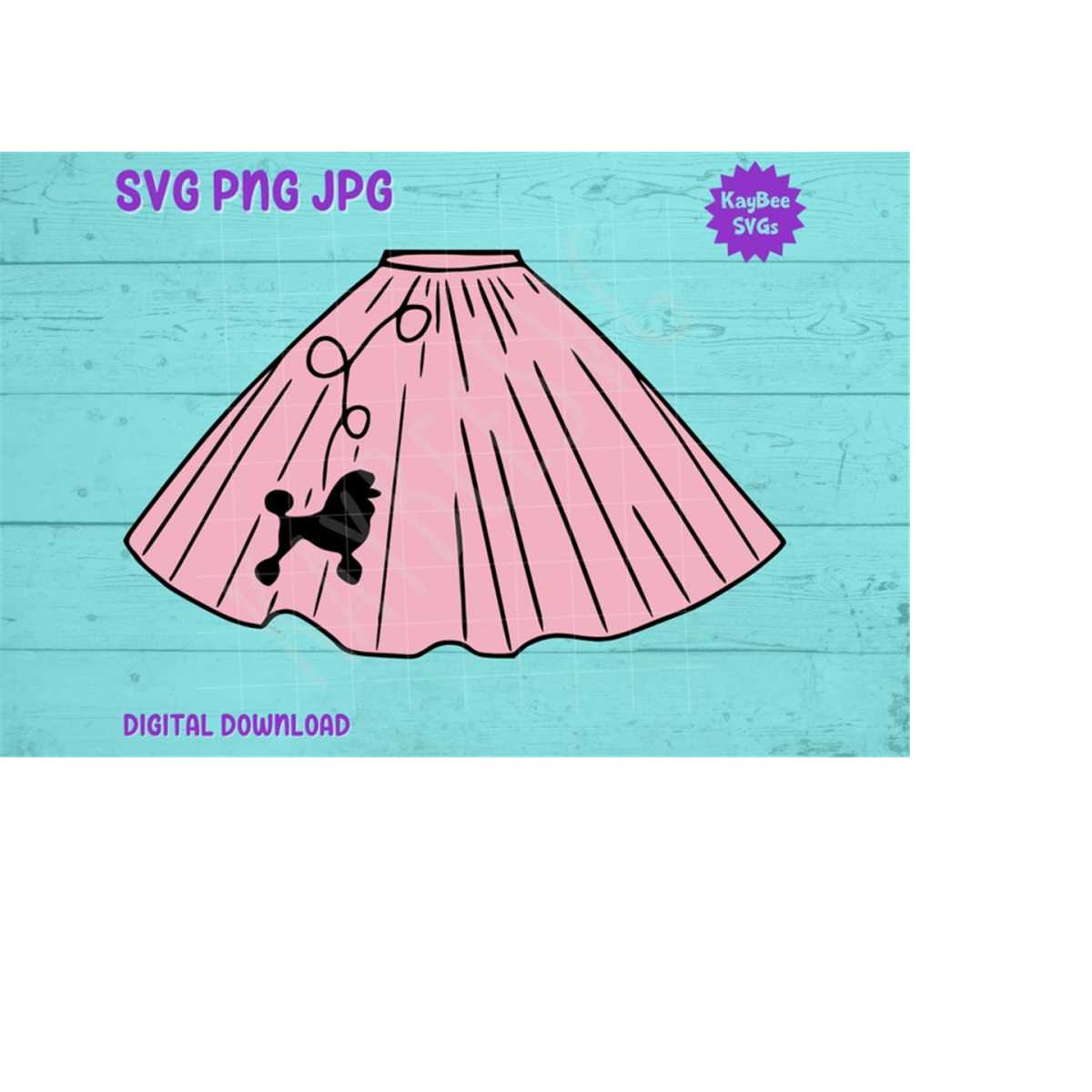 Poodle Skirt SVG PNG JPG Clipart Digital Cut File Download f | Inspire ...