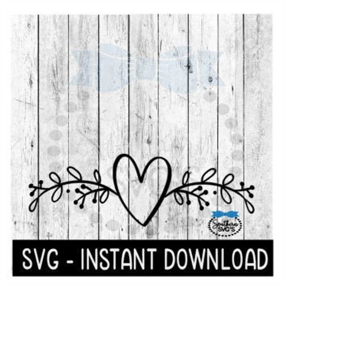 Heart With Flourish SVG, Heart Swag Farmhouse Sign SVG Files | Inspire ...