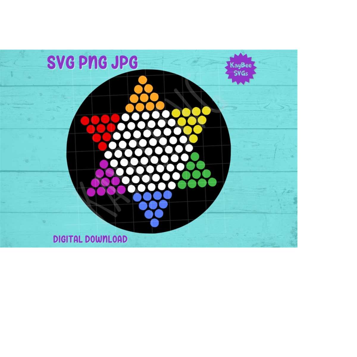Chinese Checkers SVG PNG JPG Clipart Digital Cut File Downlo | Inspire ...
