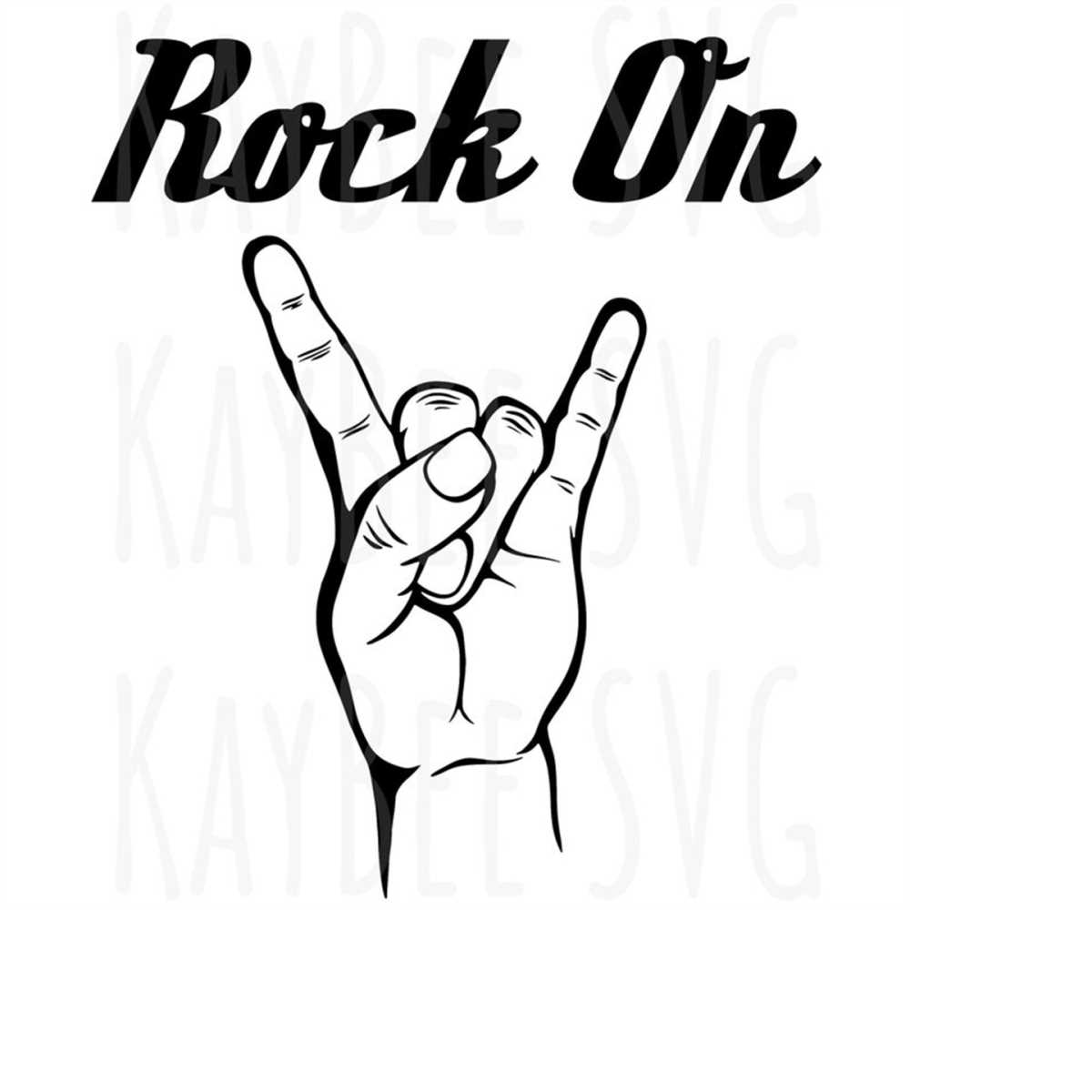 Rock On SVG PNG JPG Clipart Digital Cut File Download for Cr - Inspire ...