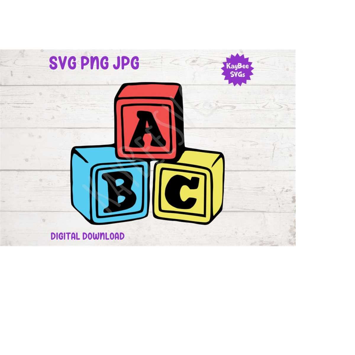 Alphabet Blocks Preschool Baby Toddler Toy SVG PNG JPG Clipa | Inspire ...