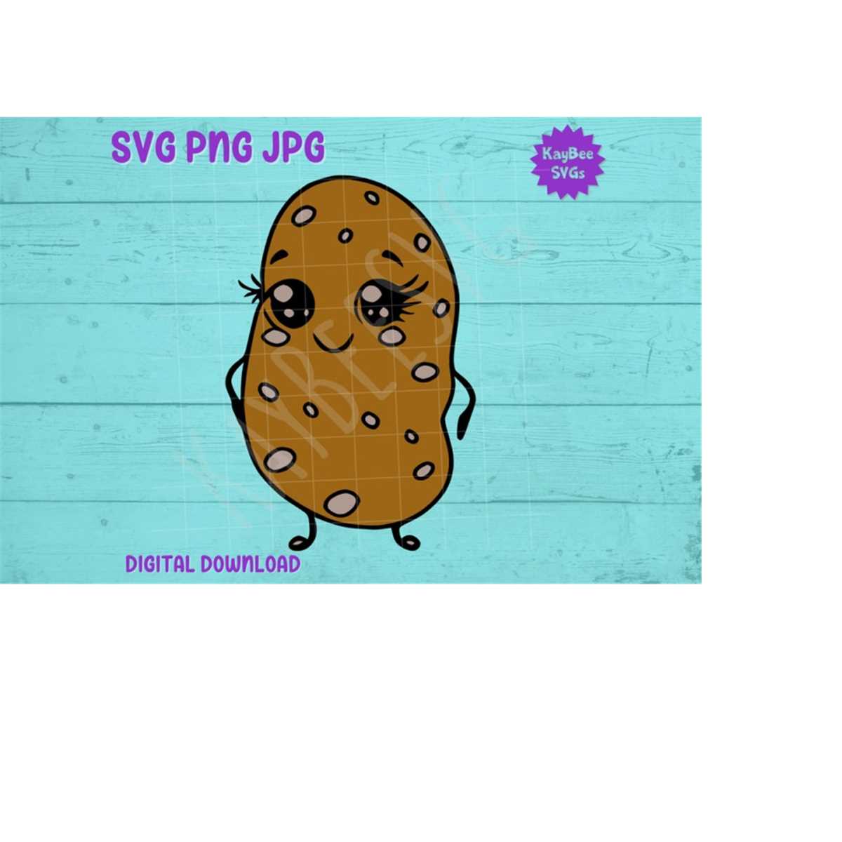 Cute Potato SVG PNG JPG Clipart Digital Cut File Download fo - Inspire ...