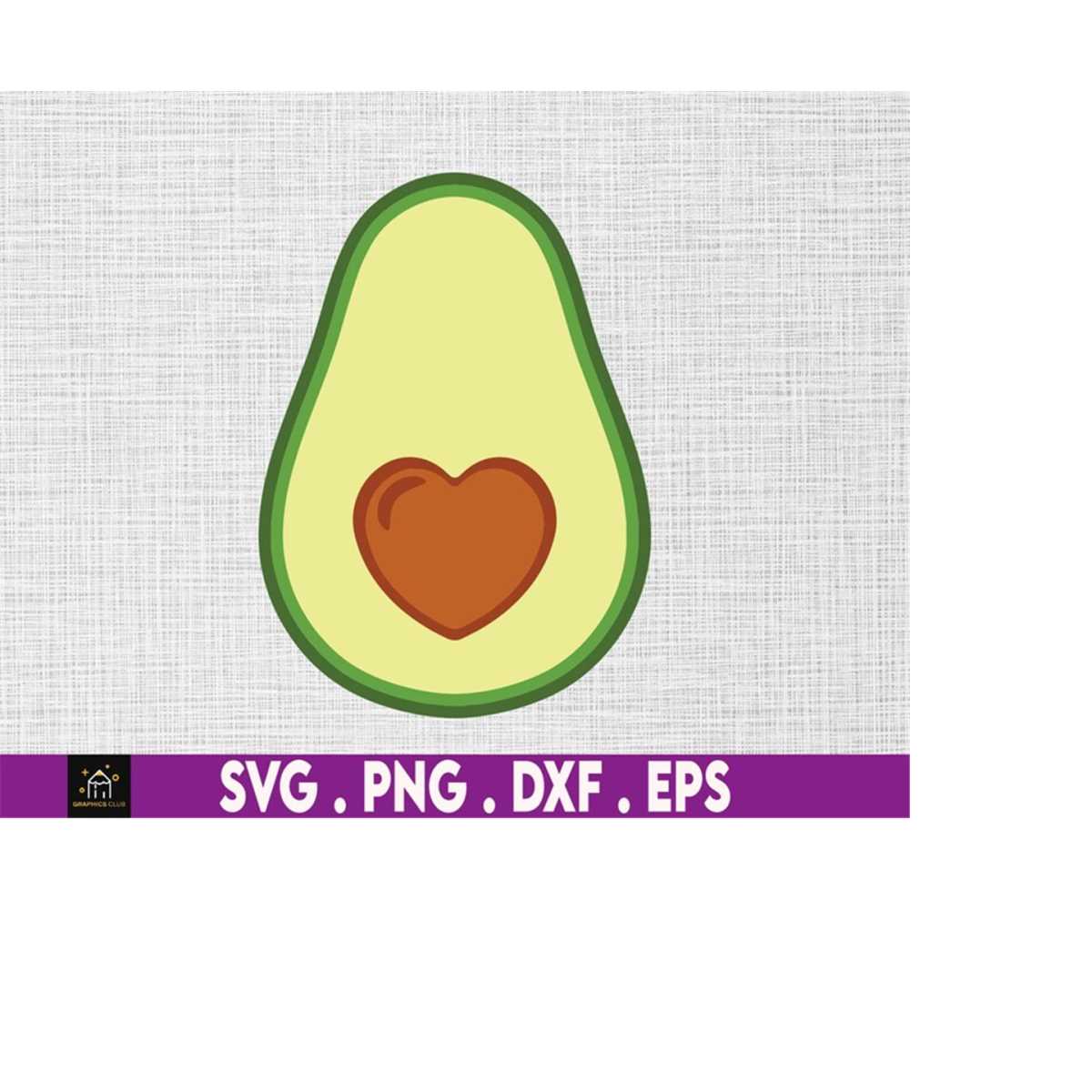 Avocado svg, Heart svg, kawaii svg, Instant Digital Download - Inspire ...
