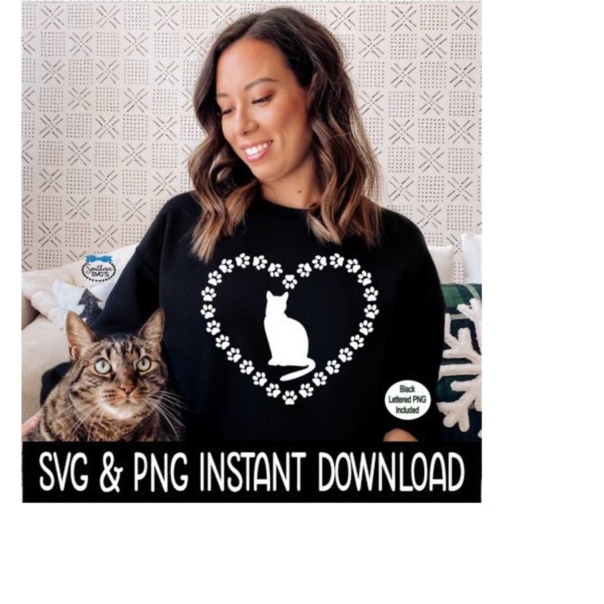 Cat In Paw Heart PnG, Cat Paw Heart SVG, Cat Heart PNG, Cat - Inspire ...