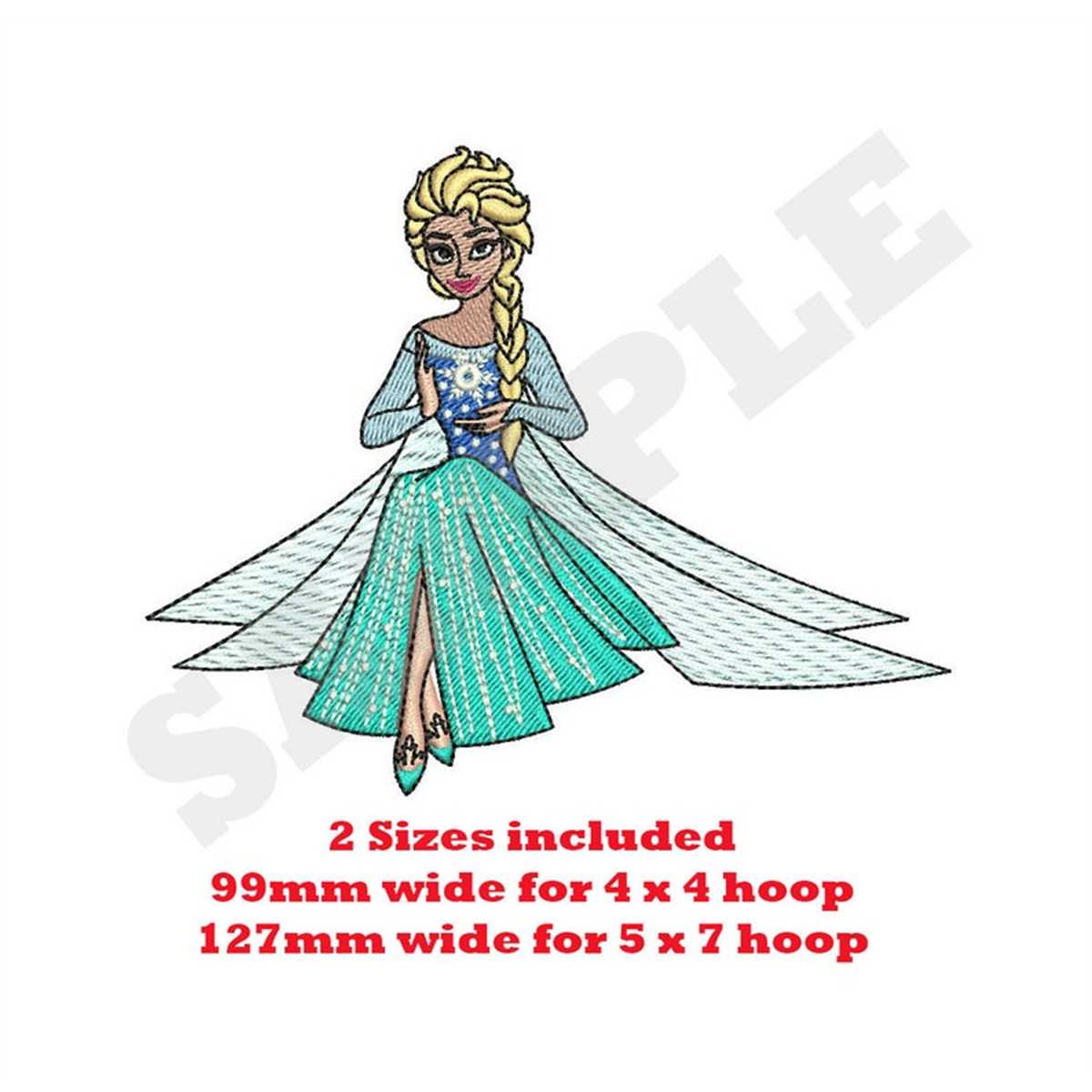 Princess Elsa Machine Embroidery Design | Inspire Uplift