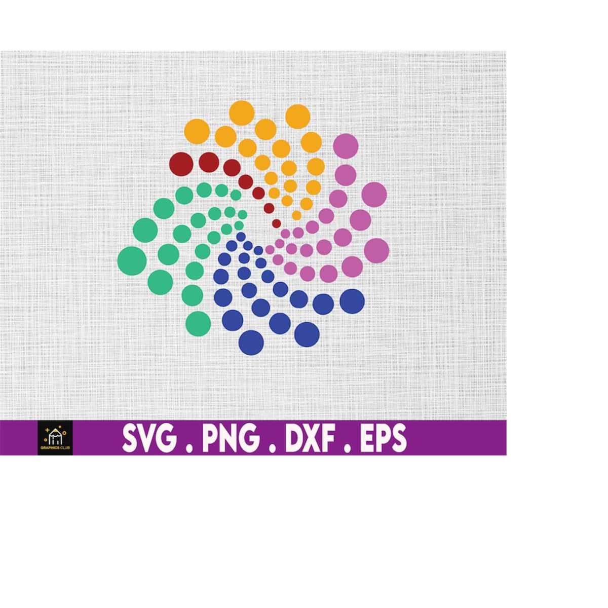 Rainbow Polka Dot Spiral Svg Png, International Dot Day Svg, | Inspire ...