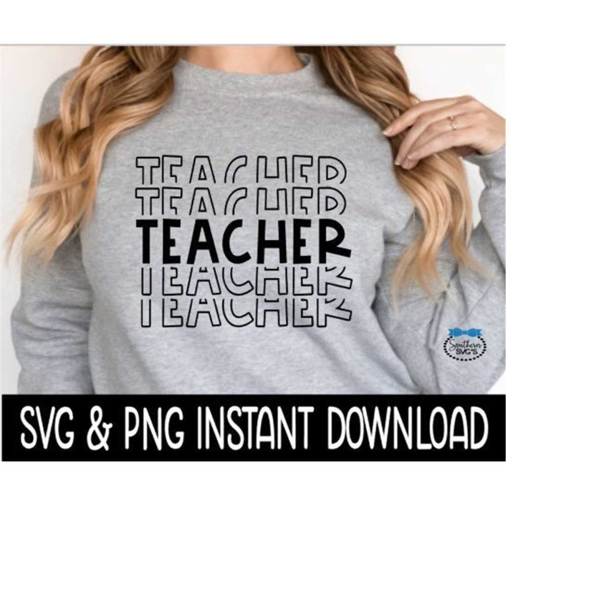 Teacher SVG Files, Teacher Stacked SVG, Teacher Stacked PNG, | Inspire ...