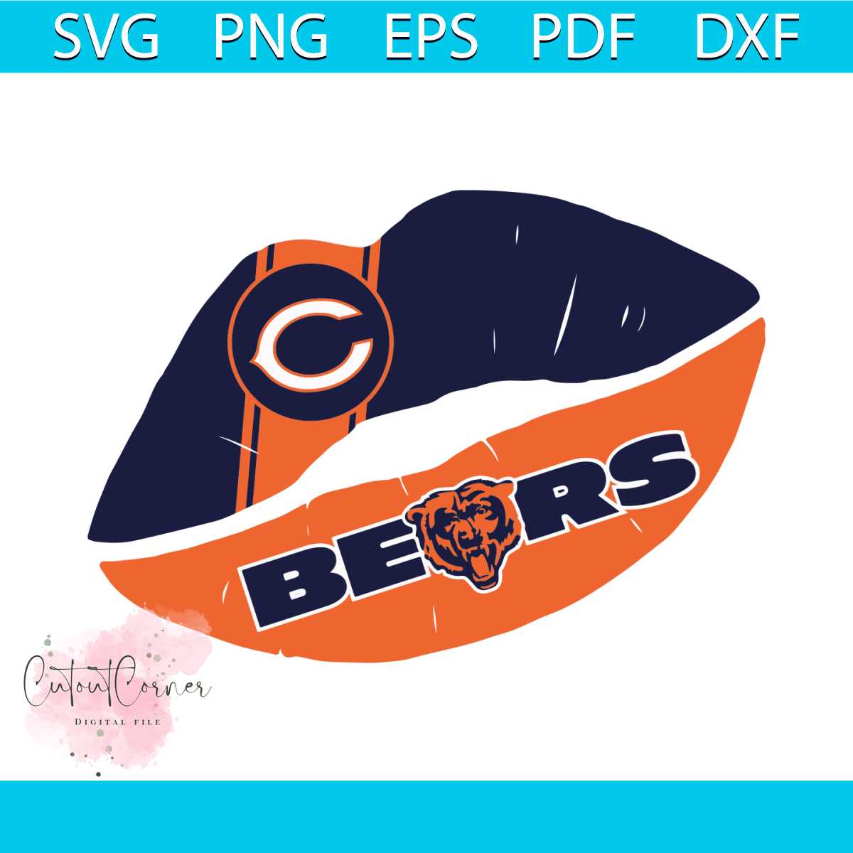 Chicago Bears Lips Svg, NFL Lips Svg, Chicago Bears Svg, Chi - Inspire ...