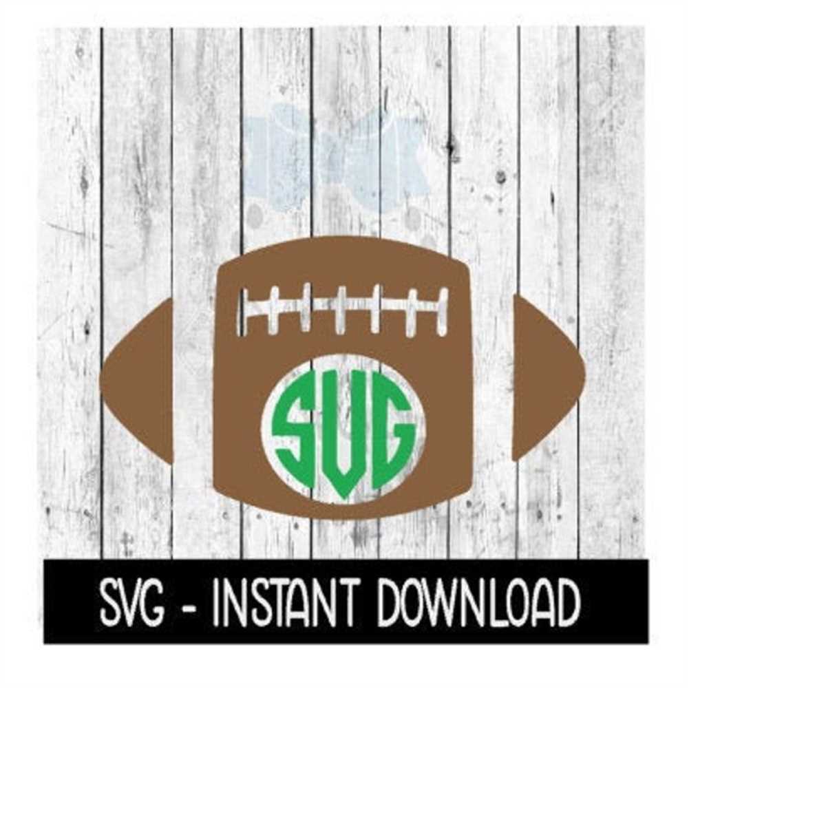 Football Monogram Frame SVG, Football SVG Files, Instant Dow | Inspire ...