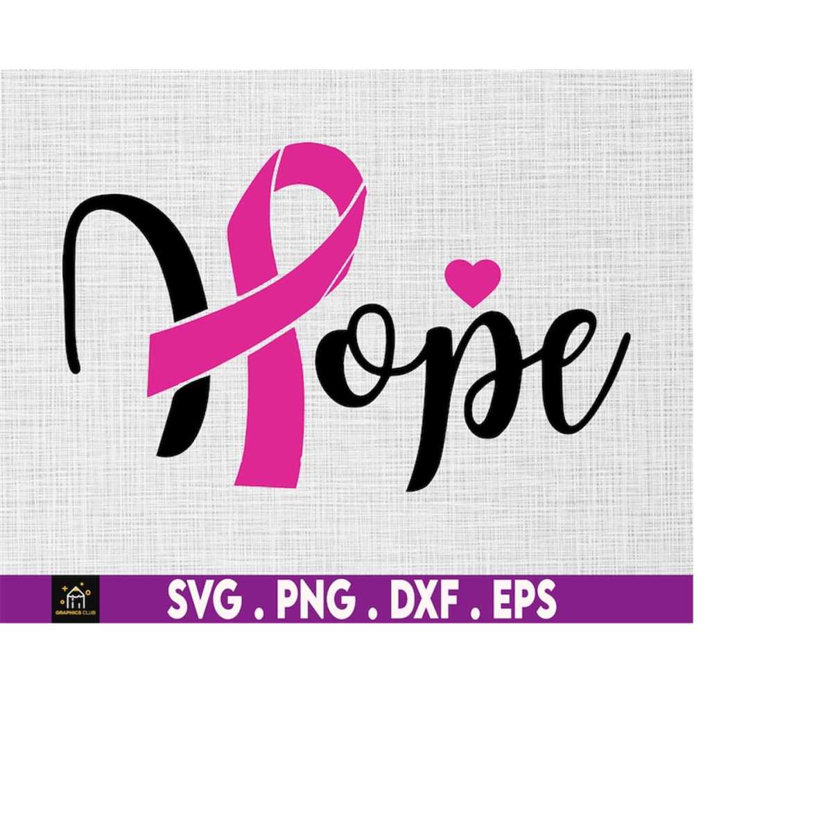 Hope Breast Cancer Awareness Svg Png, Pink Ribbon, Warrior B - Inspire ...