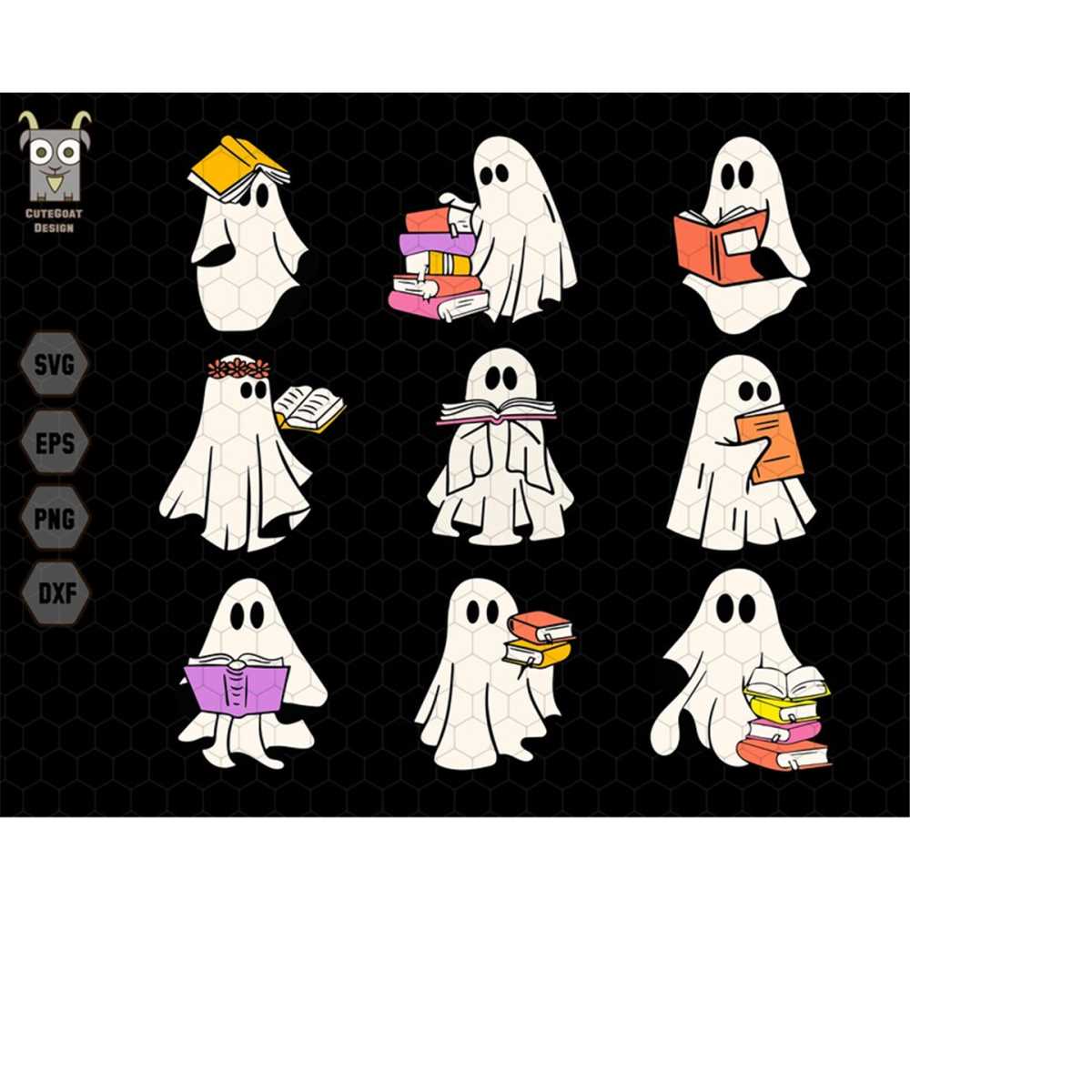 Ghost Books Cute Svg Bundle, Teacher Halloween, Read More Bo | Inspire ...