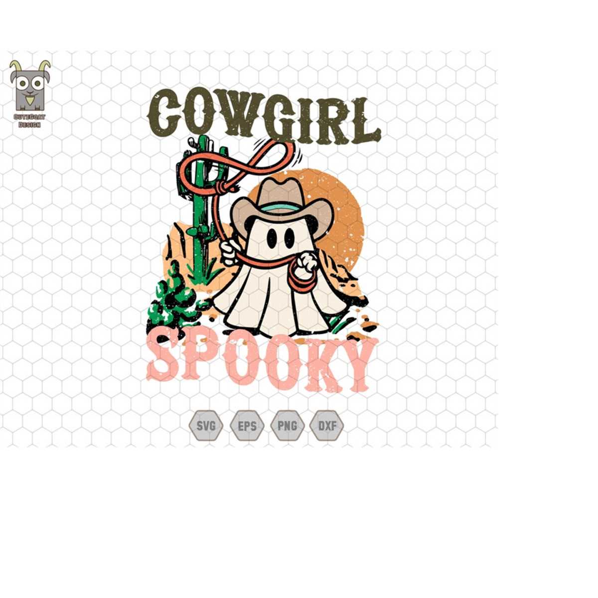 Cowgirl Spooky Svg, Cowboy Ghost Svg, Cute Ghost Svg, Wester - Inspire ...