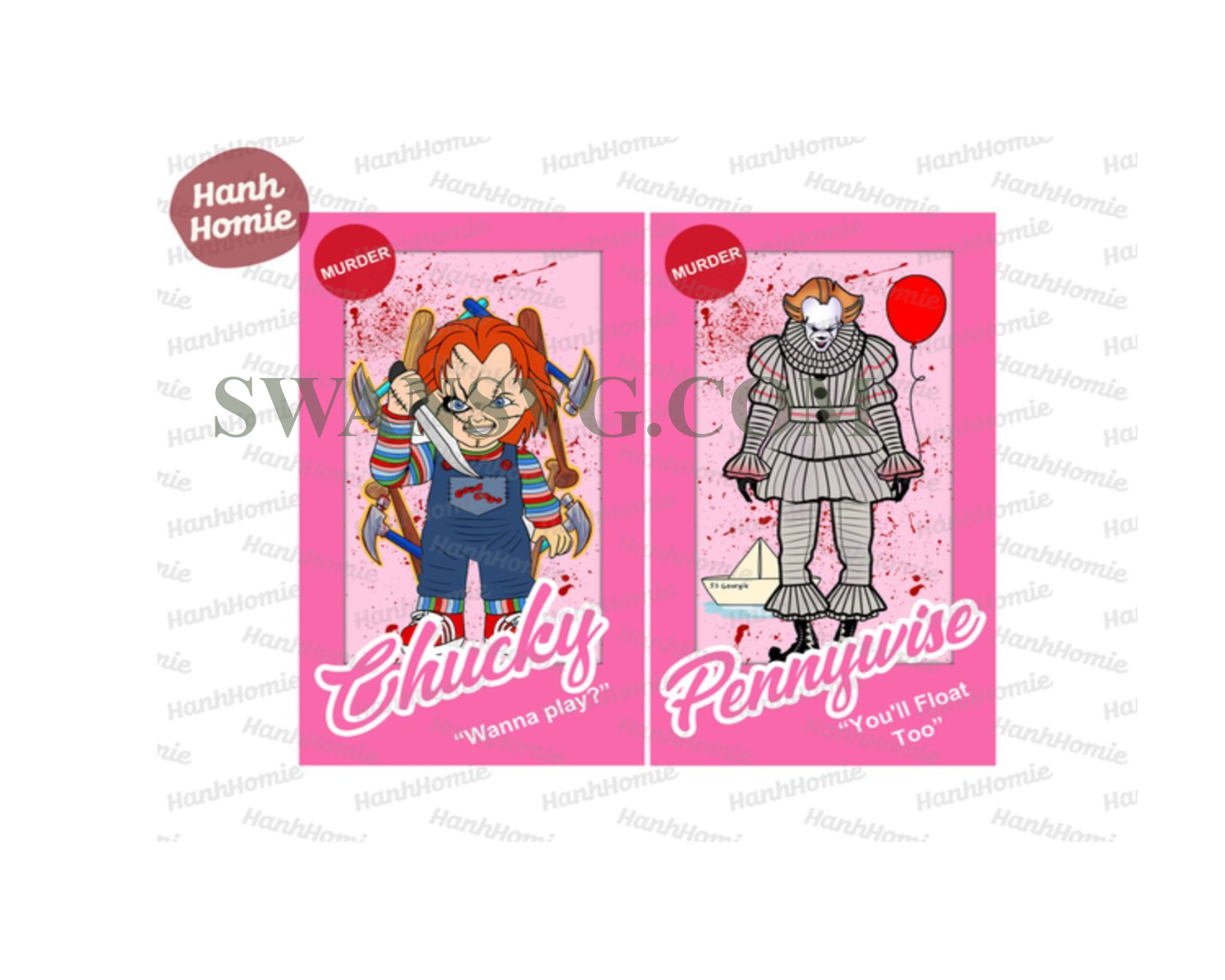Bundle Horror Dolls PNG Set, Horror Characters PNG, Pink Dol | Inspire ...