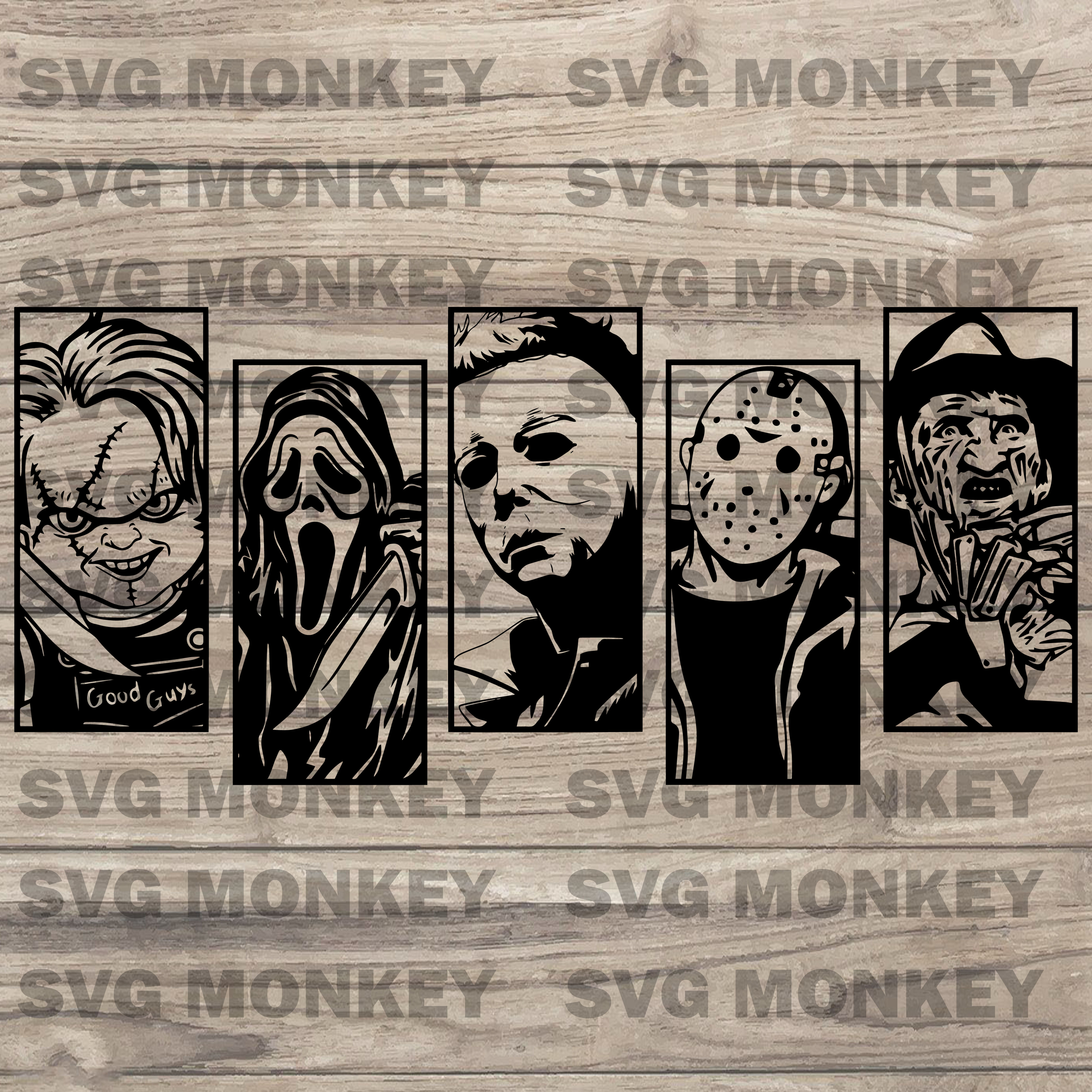 Horror Characters svg, Horror svg, Horror friends svg, Hallo | Inspire ...