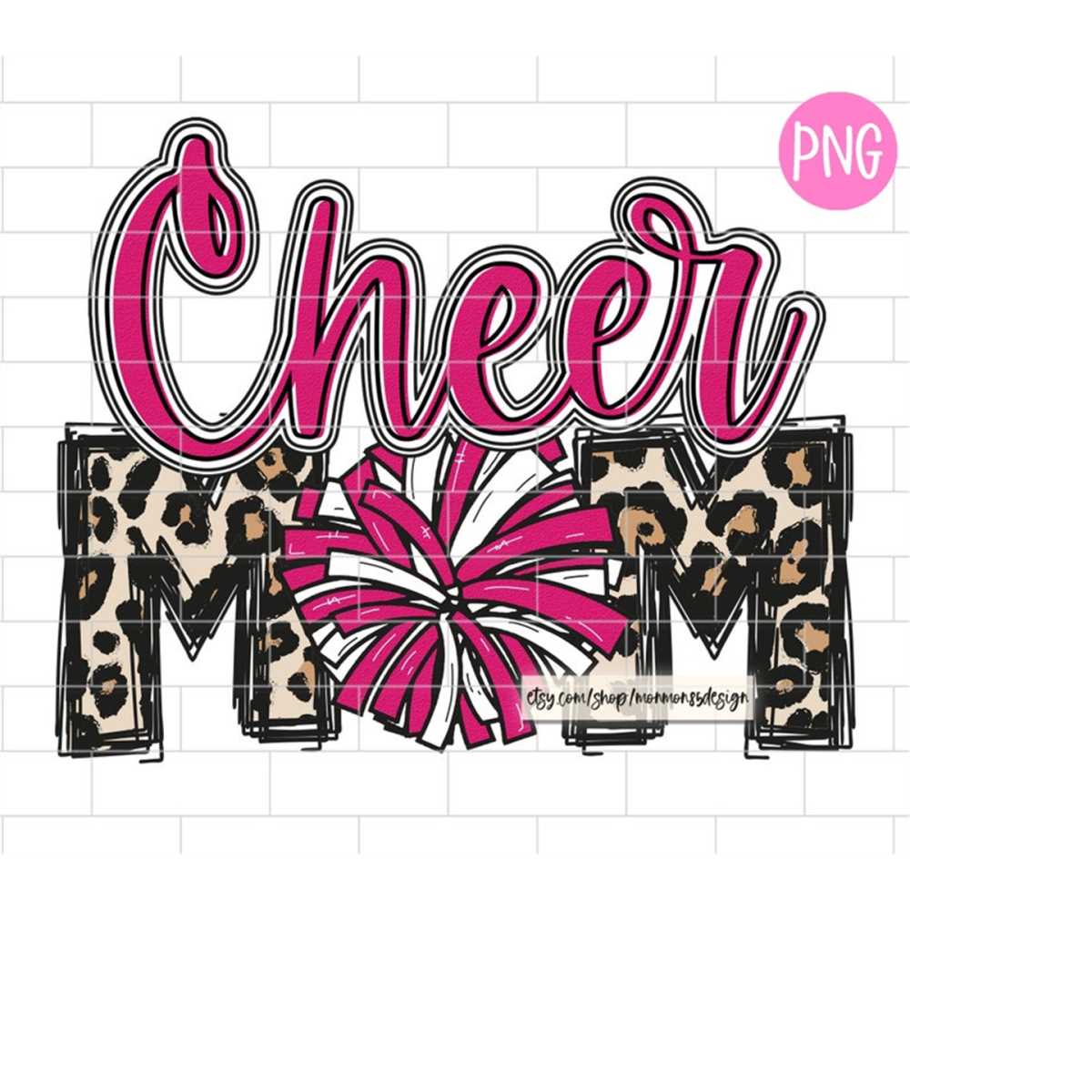 Cheer Mom Pink PNG, Cheerleading, Mom, Leopard Sublimation D - Inspire ...