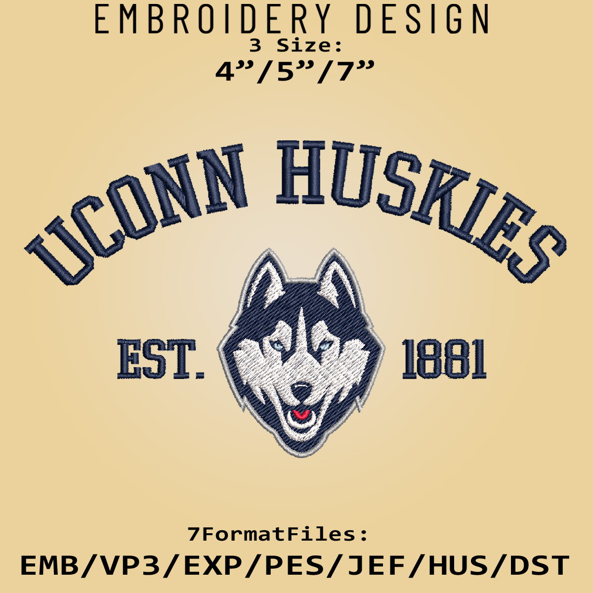 UConn Huskies embroidery design, NCAA Logo Embroidery Files, | Inspire ...