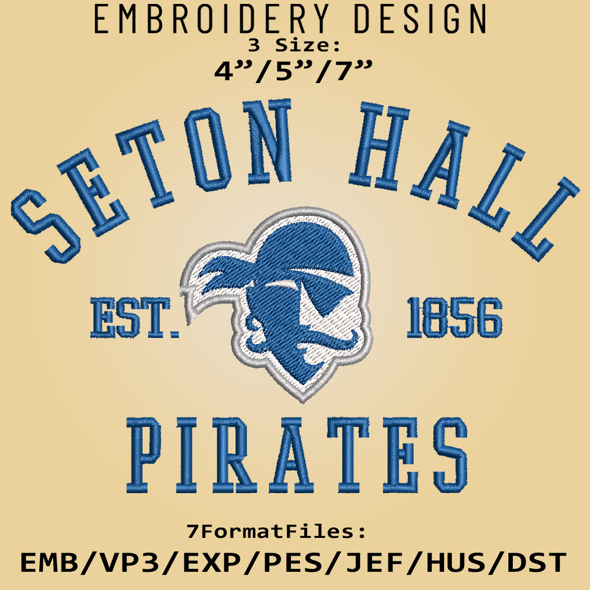 Seton Hall Pirates embroidery design, NCAA Logo Embroidery F | Inspire ...