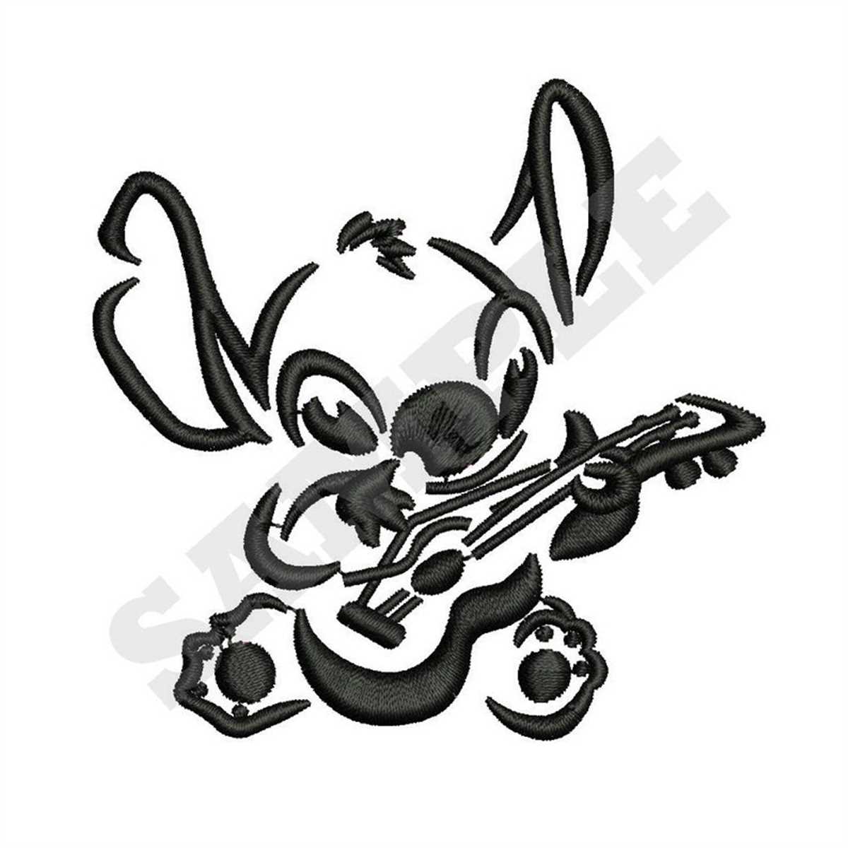 Stitch Playing Guitar Machine Embroidery Design | Inspire Uplift